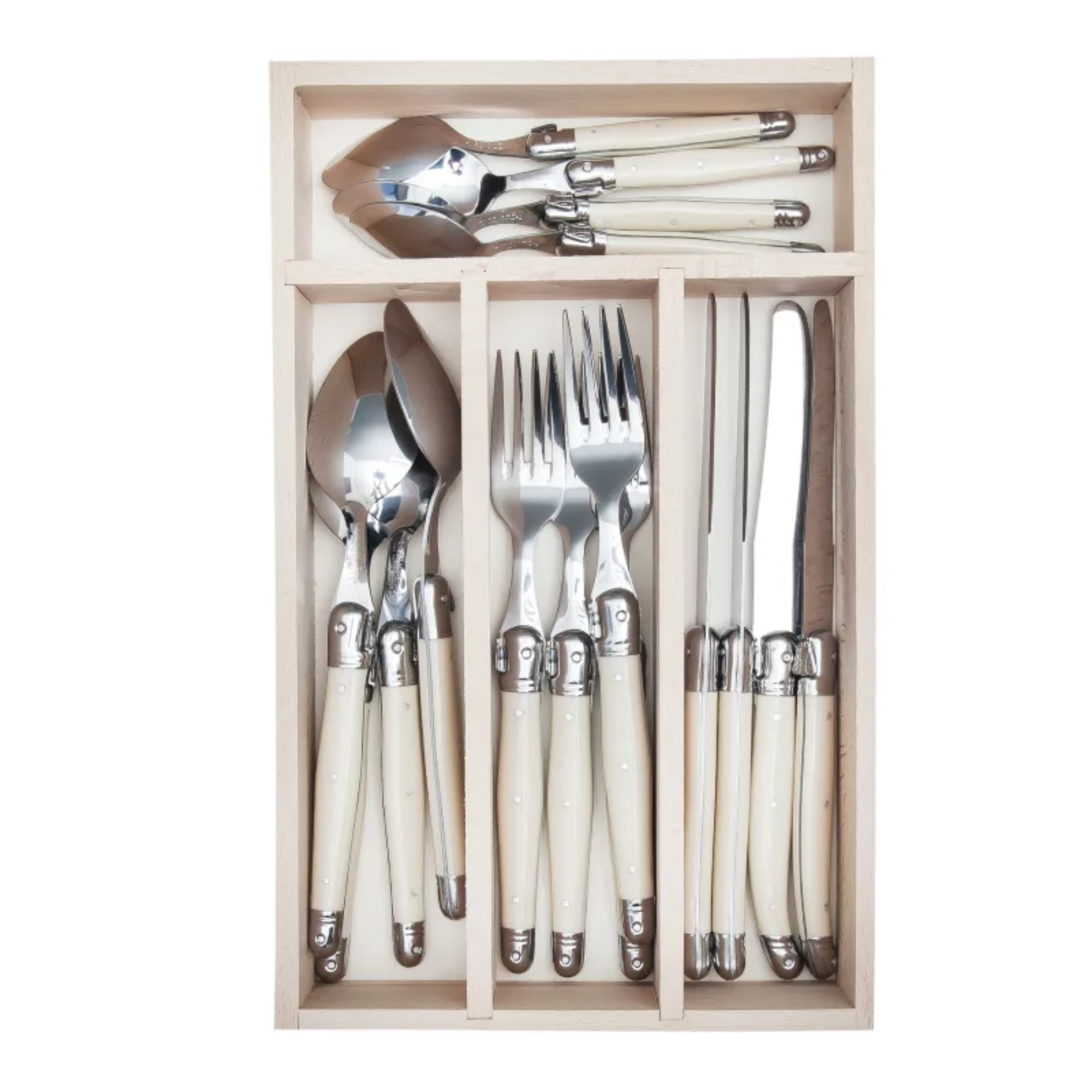 24 Piece Cutlery Set in Wooden Presentation Tray | Laguiole