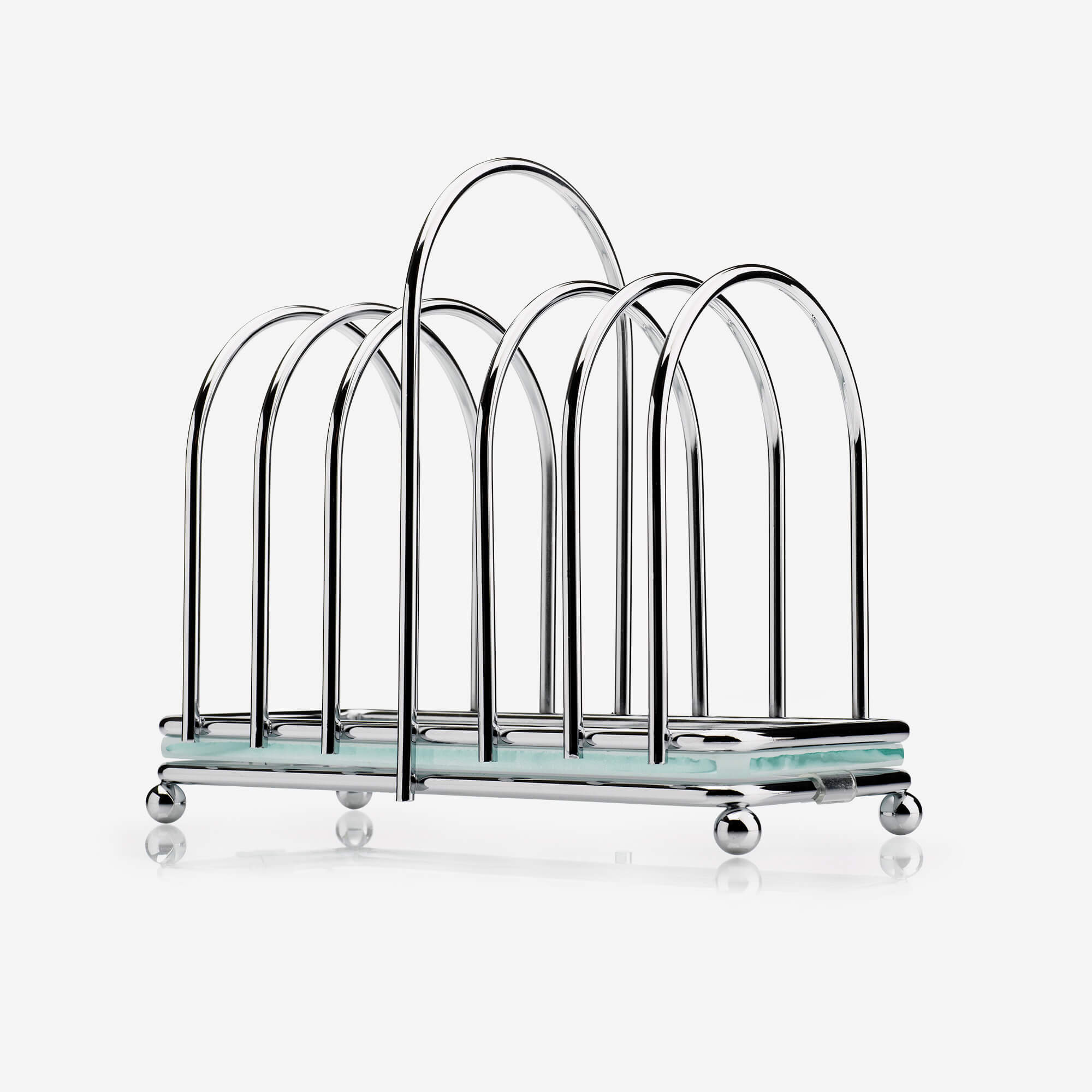 Kilo Chrome Toast Rack with Frosted Glass Base | Dining & Serving