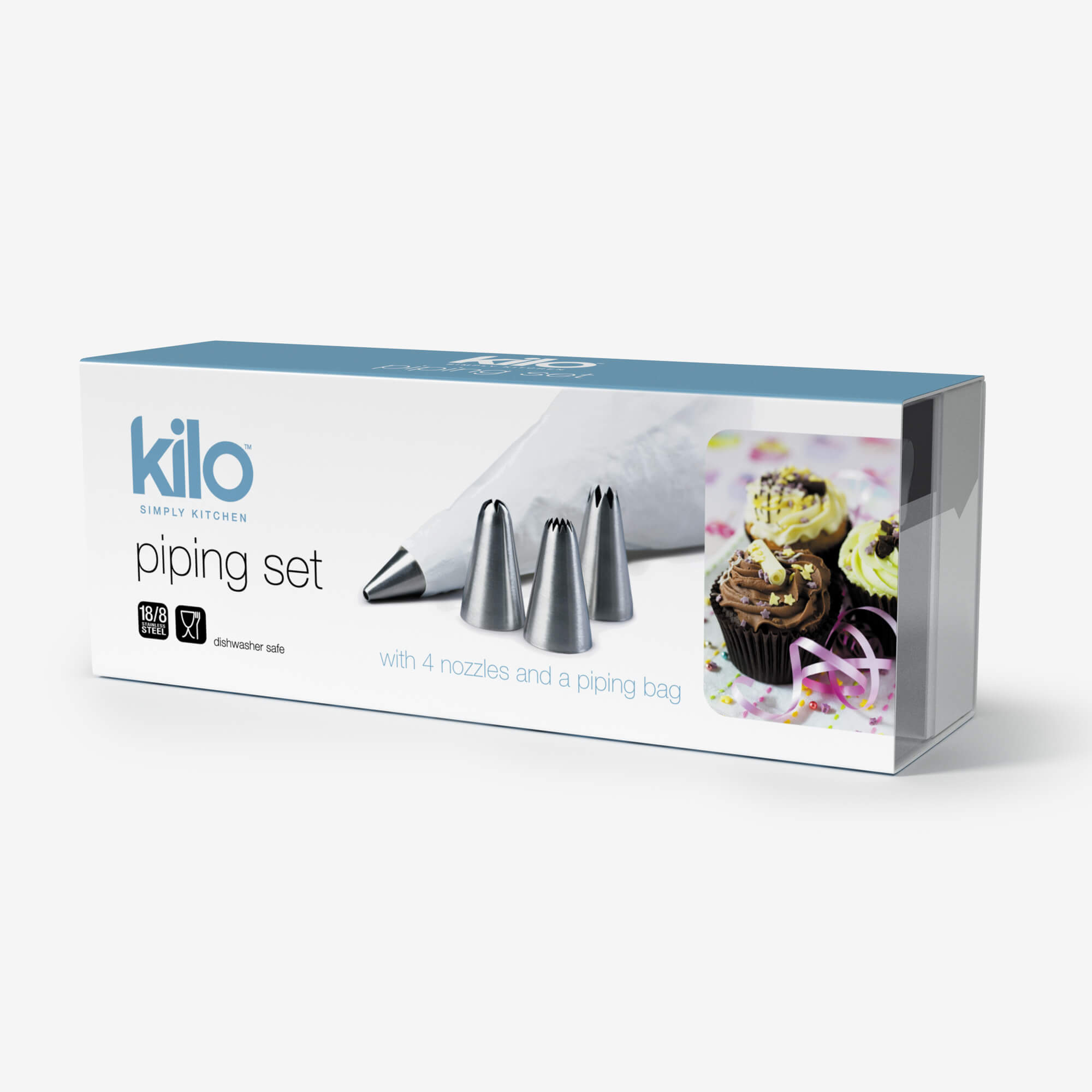 Kilo Piping Set with Bag & 4 Nozzles | Baking Accessories