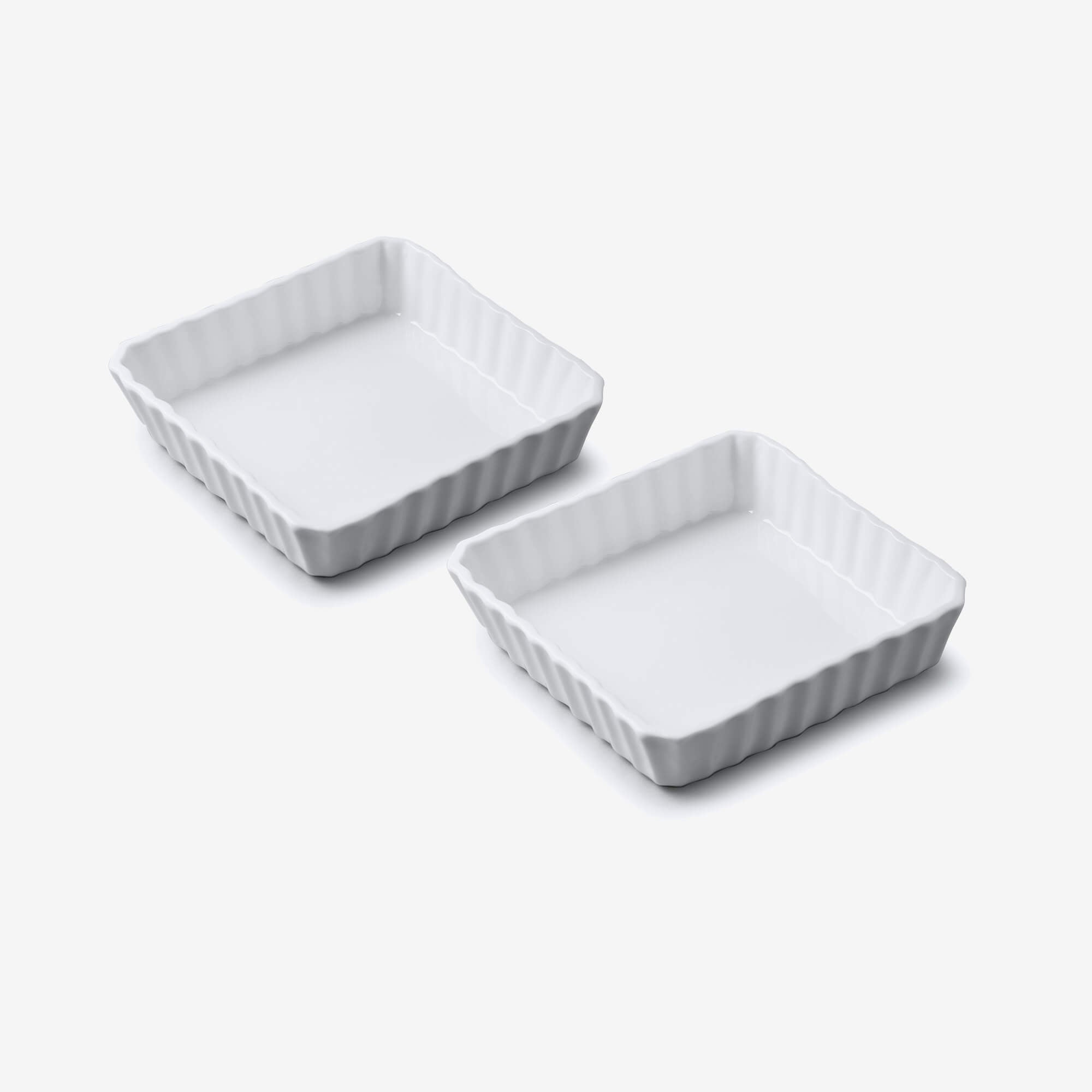 WM Bartleet Square Flan Dish | Set of 2 | Porcelain Bakeware