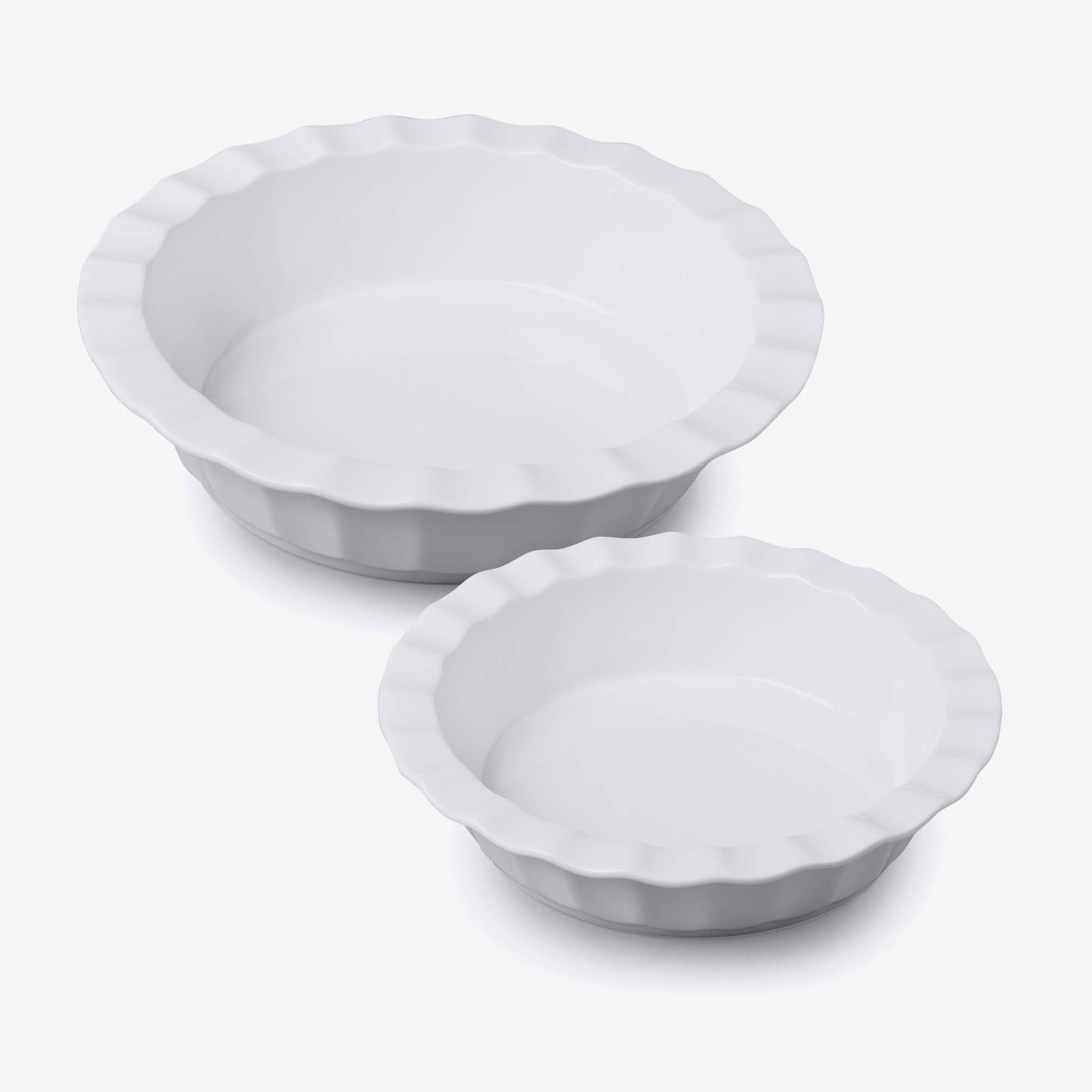 WM Bartleet Deep Round Crinkle Rim Pie Dish | Set of 2 | Bakeware